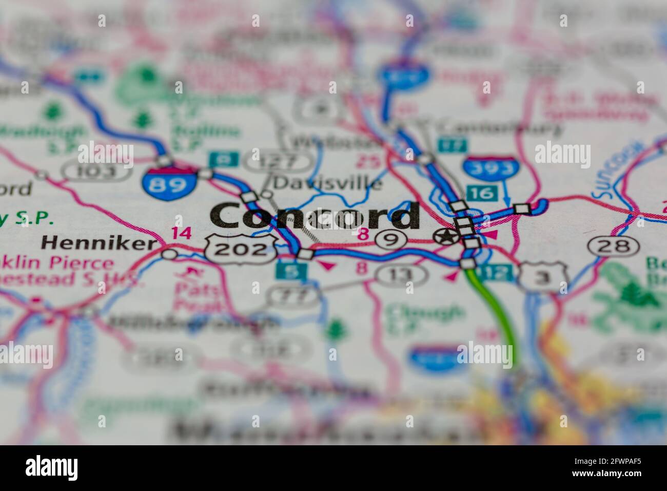 Concord New Hampshire USA shown on a Geography map or Road map Stock ...