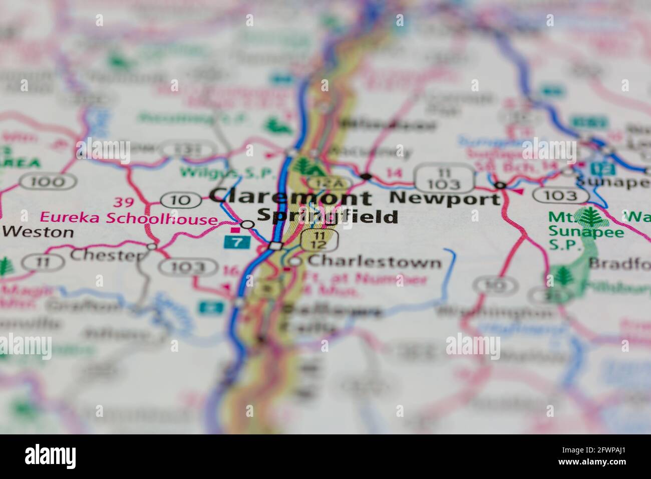 Springfield new hampshire map hi-res stock photography and images - Alamy