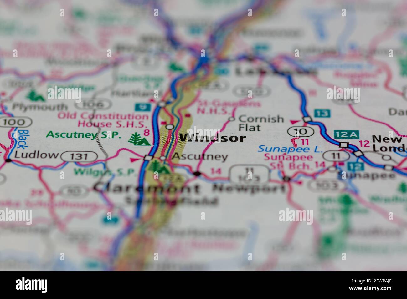 Windsor New Hampshire USA shown on a Geography map or Road map Stock ...