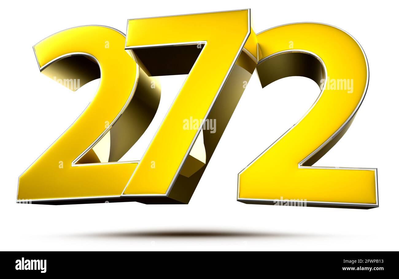 272 gold 3D illustration on white background with clipping path Stock ...