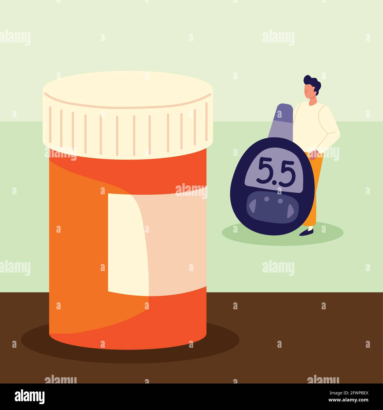 Diabetes test kit Stock Vector Images - Alamy