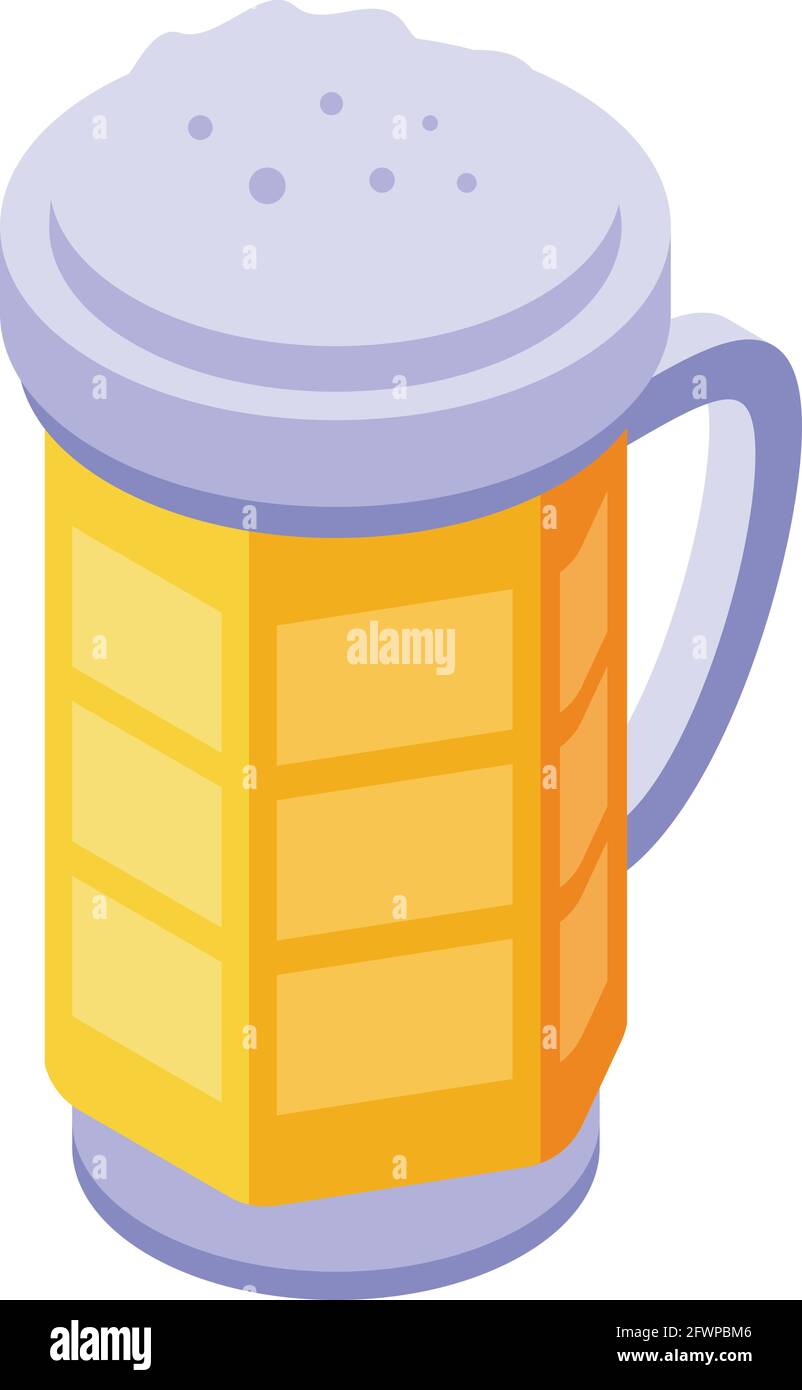 Beer mug icon. Isometric of Beer mug vector icon for web design ...