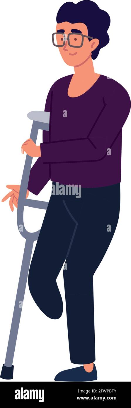 disabled man without leg Stock Vector Image & Art - Alamy