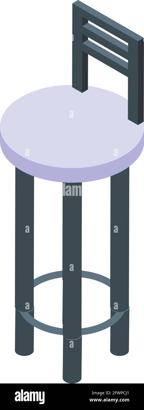 Bar counter chair icon. Isometric of Bar counter chair vector icon for ...