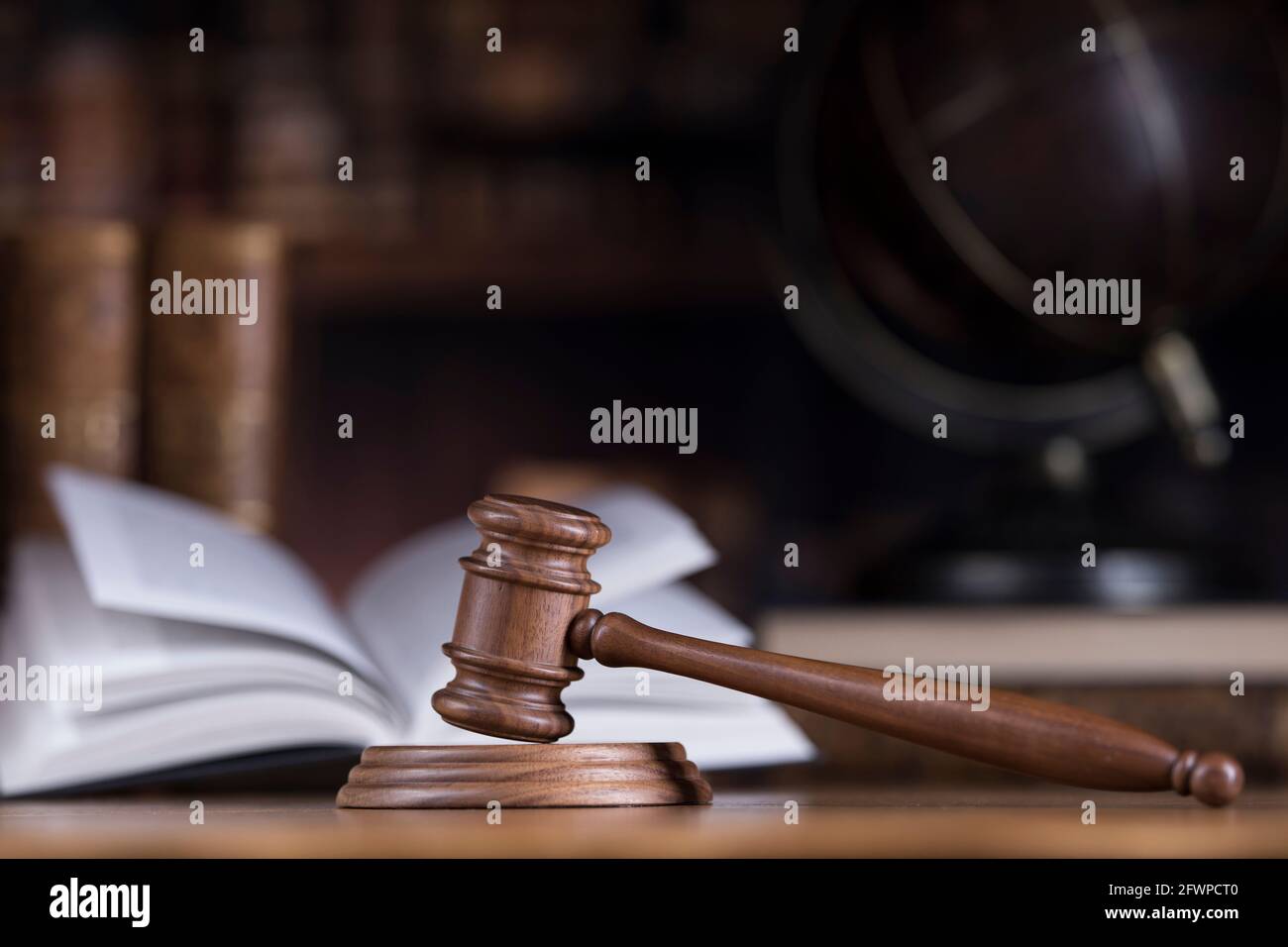 Mallet, Law, legal code and scales of justice concept Stock Photo - Alamy