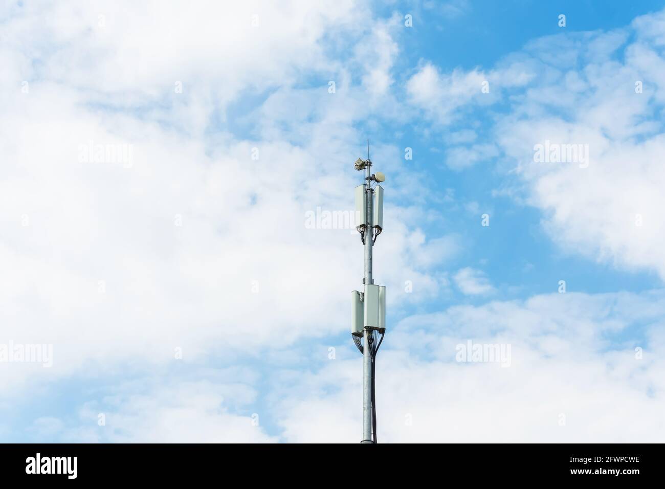 Cellular macro Base Transceiver Station. Telecommunication tower ...