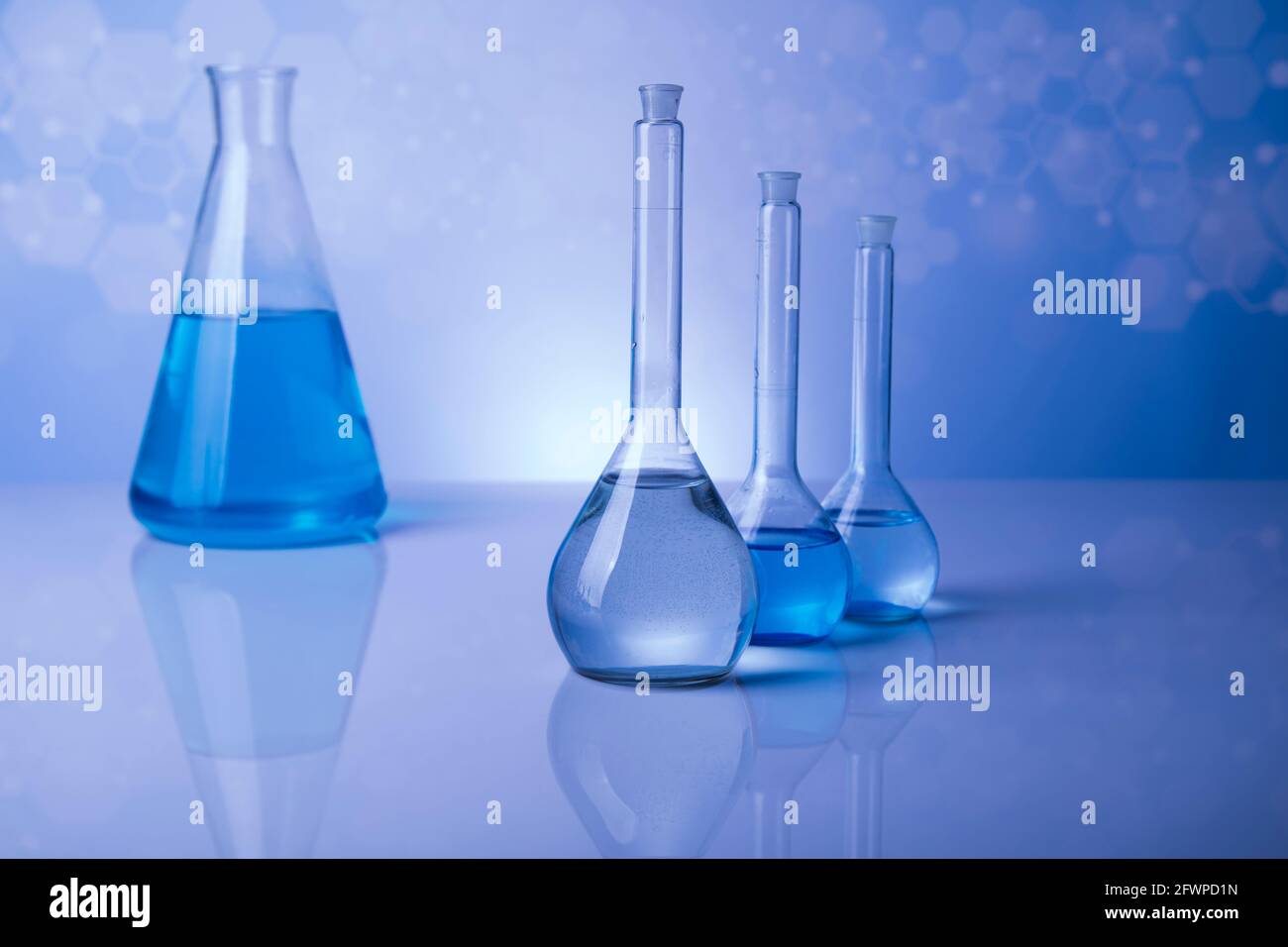 Glassware, Laboratory beakers,Science experiment Stock Photo - Alamy
