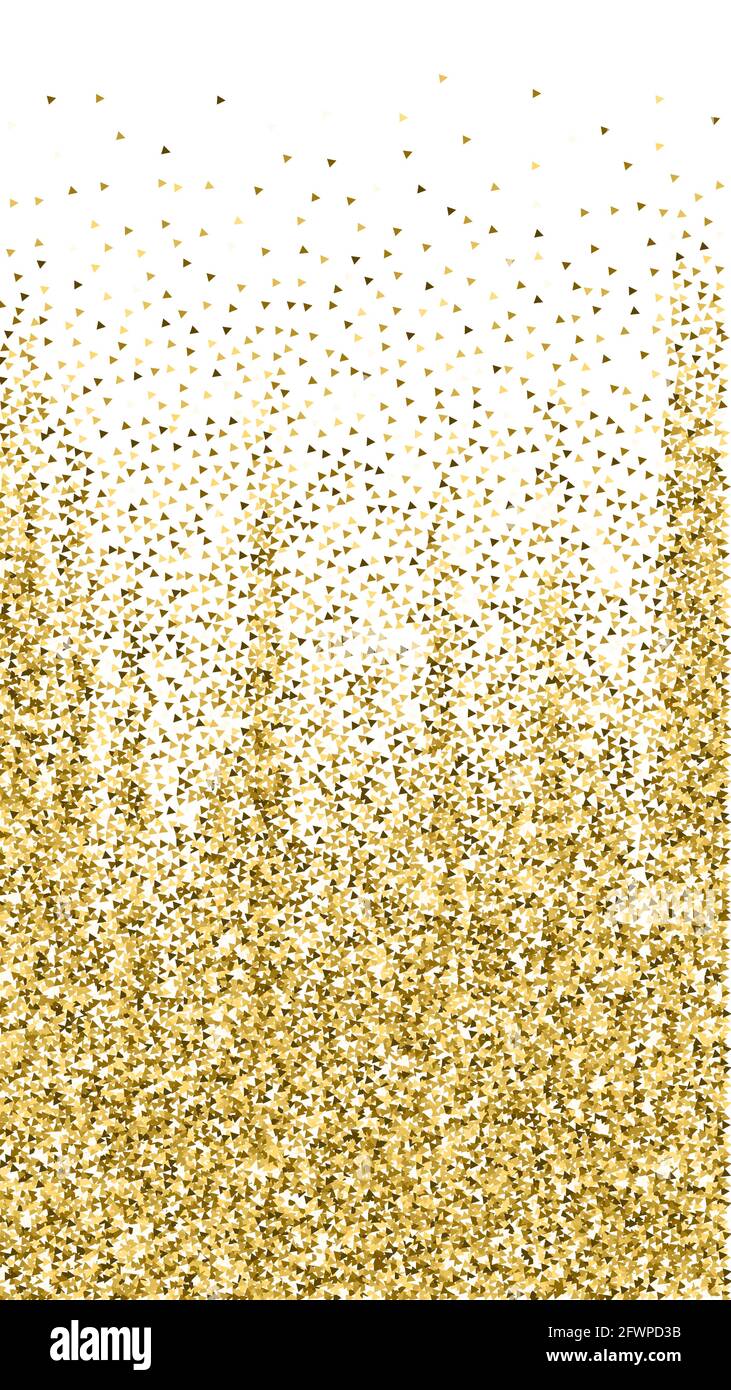Gold triangles glitter luxury sparkling confetti. Scattered small gold ...