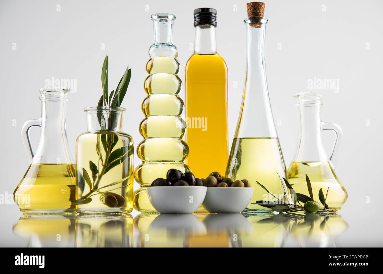 Extra virgin olive, oil products Stock Photo - Alamy