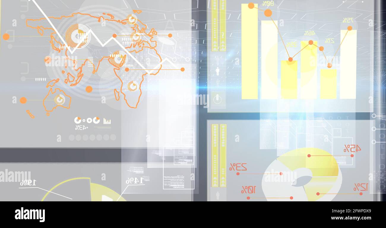 Composition of statistics processing over computer world map and ...