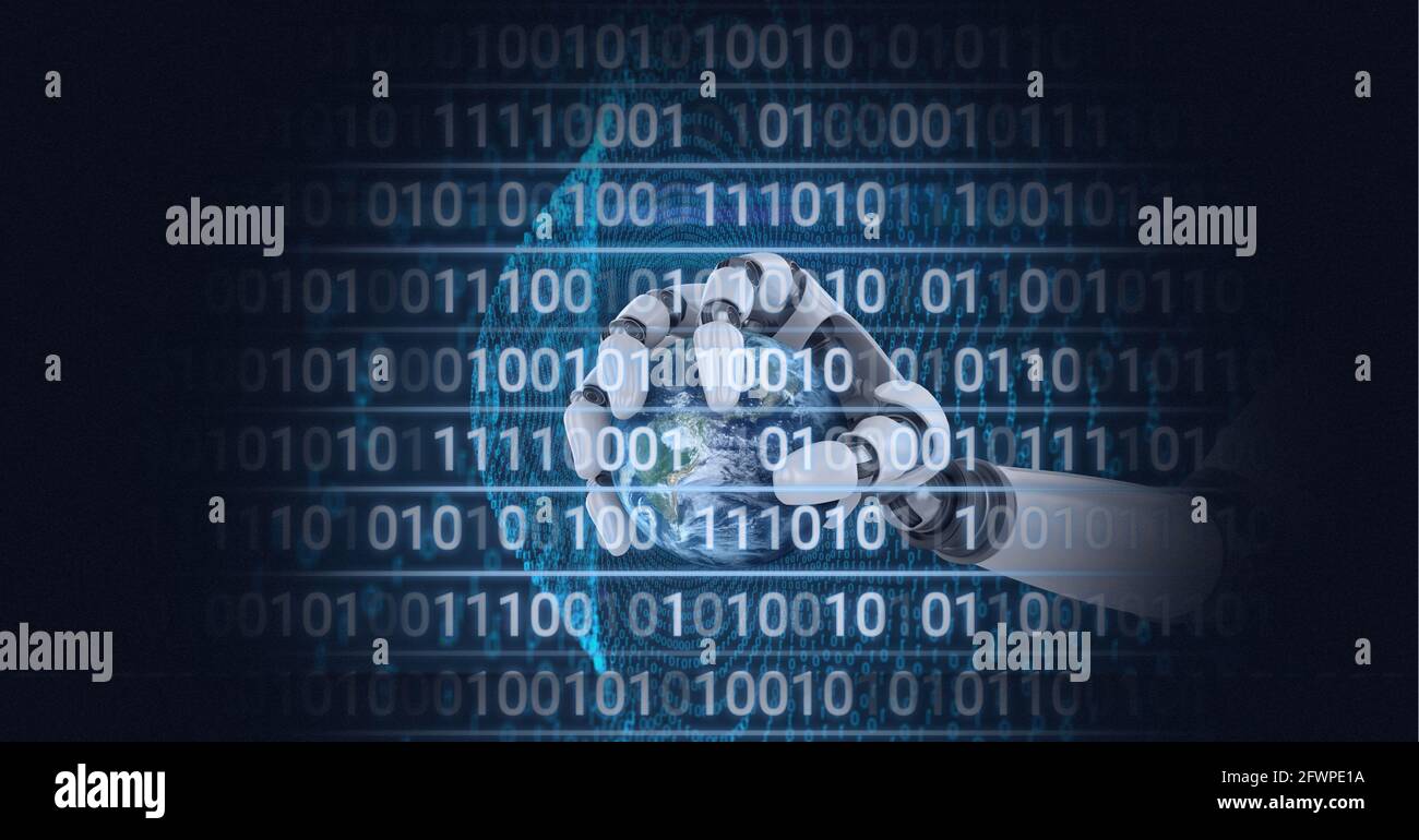 Animation globe binary coding data hi-res stock photography and images - Alamy