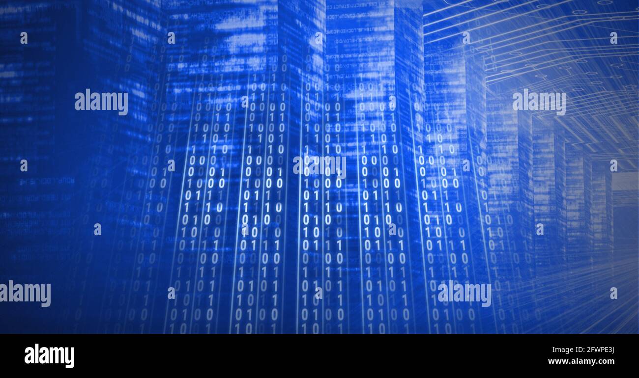 Animation binary coding over tech hi-res stock photography and images - Alamy