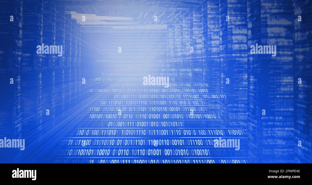 Animation binary coding over tech hi-res stock photography and images - Alamy