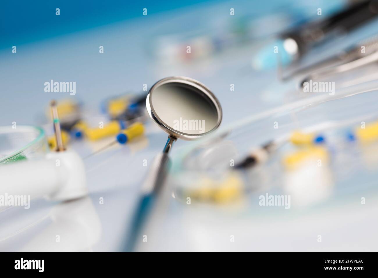 Set of metal medical equipment tools for teeth dental Stock Photo - Alamy