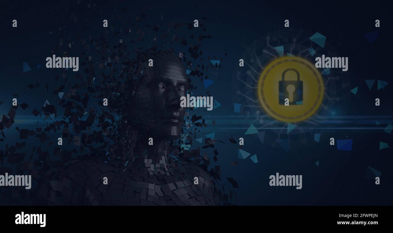 Composition of exploding metallic human bust and online security ...