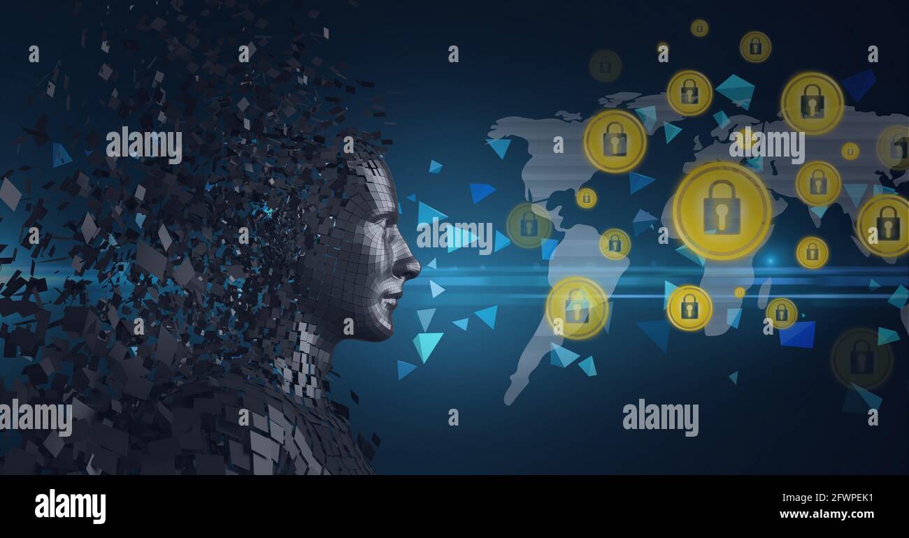 Composition Of Exploding Metallic Human Bust And Online Security