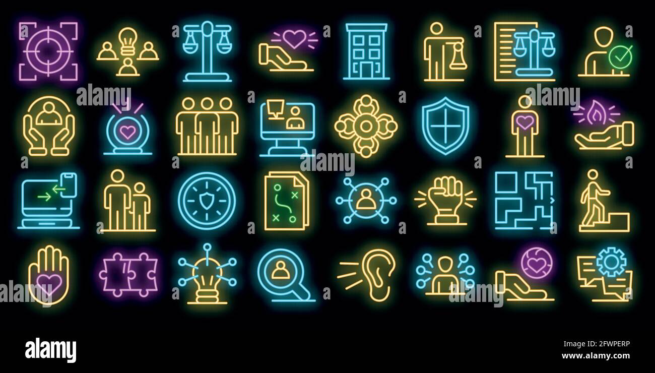 Responsibility icons set. Outline set of responsibility vector icons ...