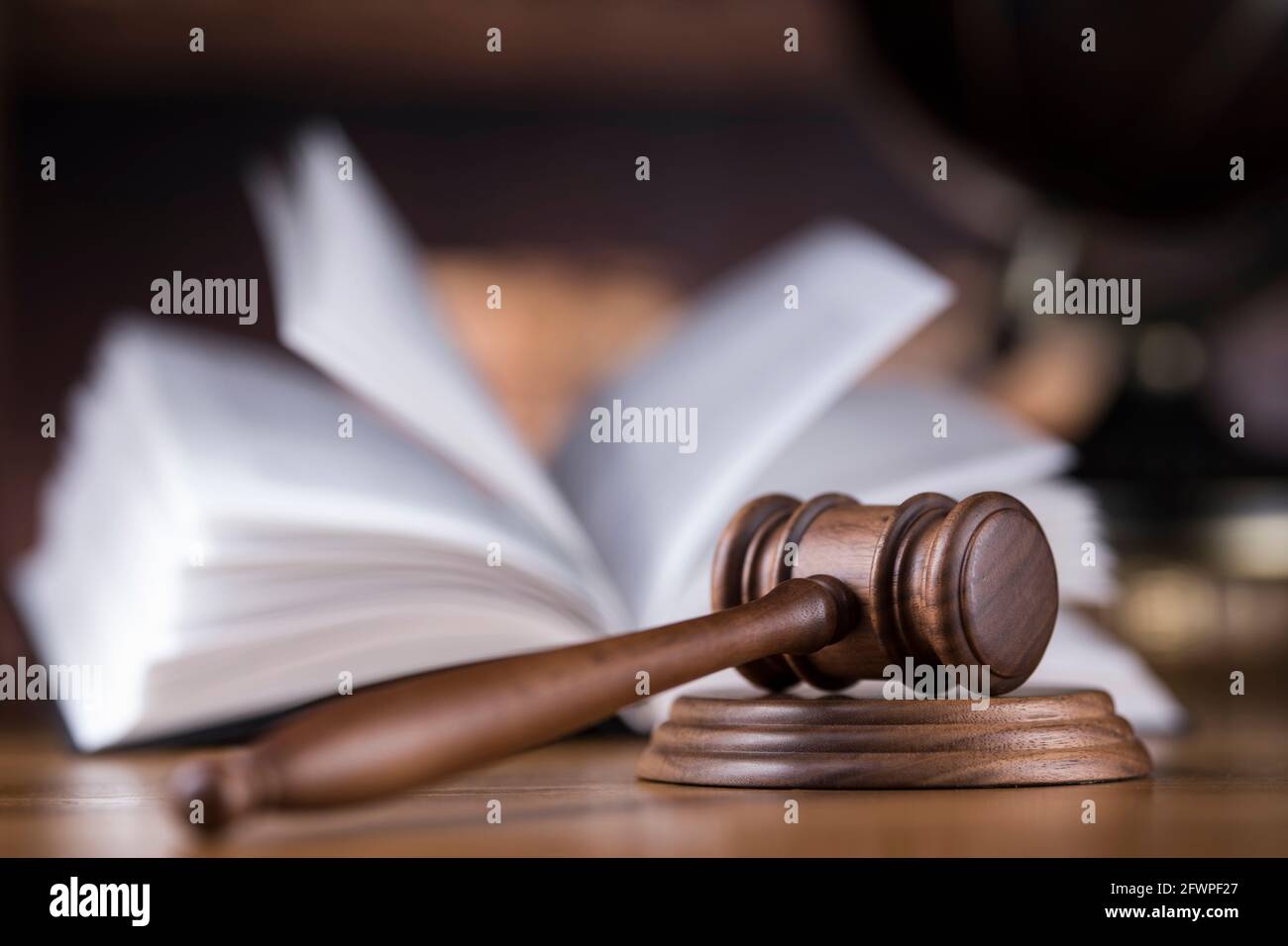 Mallet, legal code and statue of justice, Law concept Stock Photo - Alamy