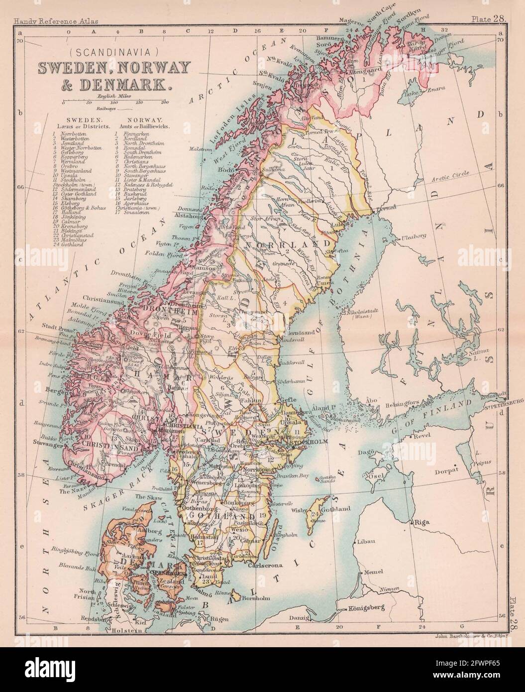 19th century norway map hi-res stock photography and images - Alamy