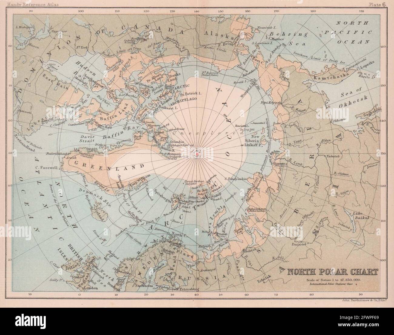 Old north pole map hi-res stock photography and images - Alamy