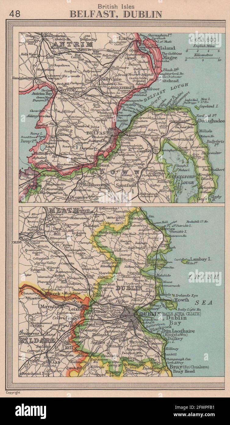 Vintage dublin map hi-res stock photography and images - Alamy