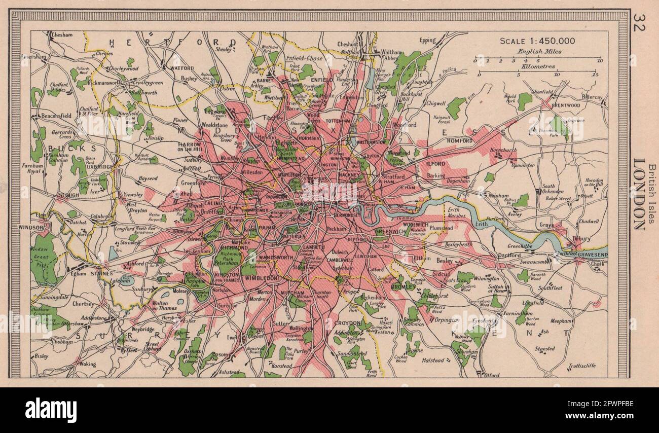 Vintage london map hi-res stock photography and images - Alamy