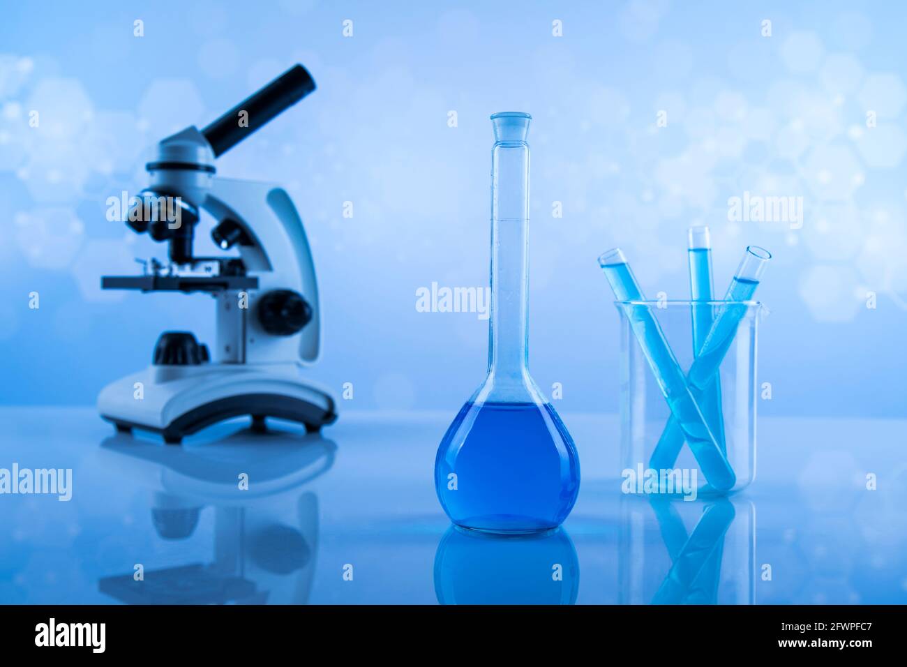 Microscope, Glassware, Laboratory beakers,Science experiment Stock ...