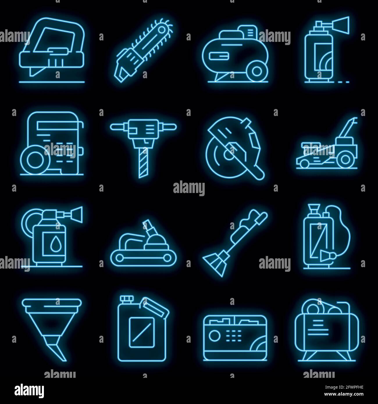 Gasoline tools icons set. Outline set of gasoline tools vector icons ...