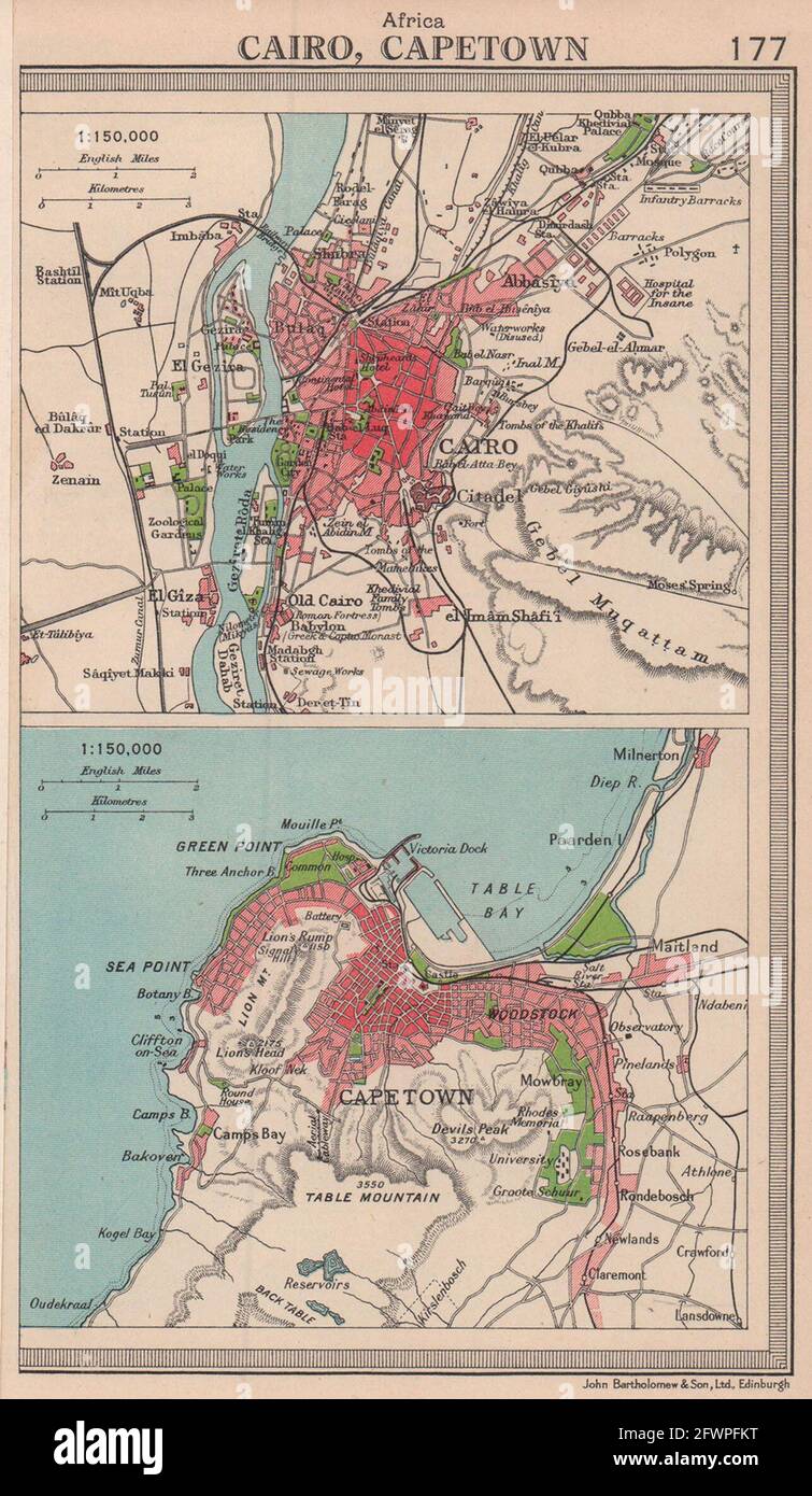 Vintage map of cairo hi-res stock photography and images - Alamy