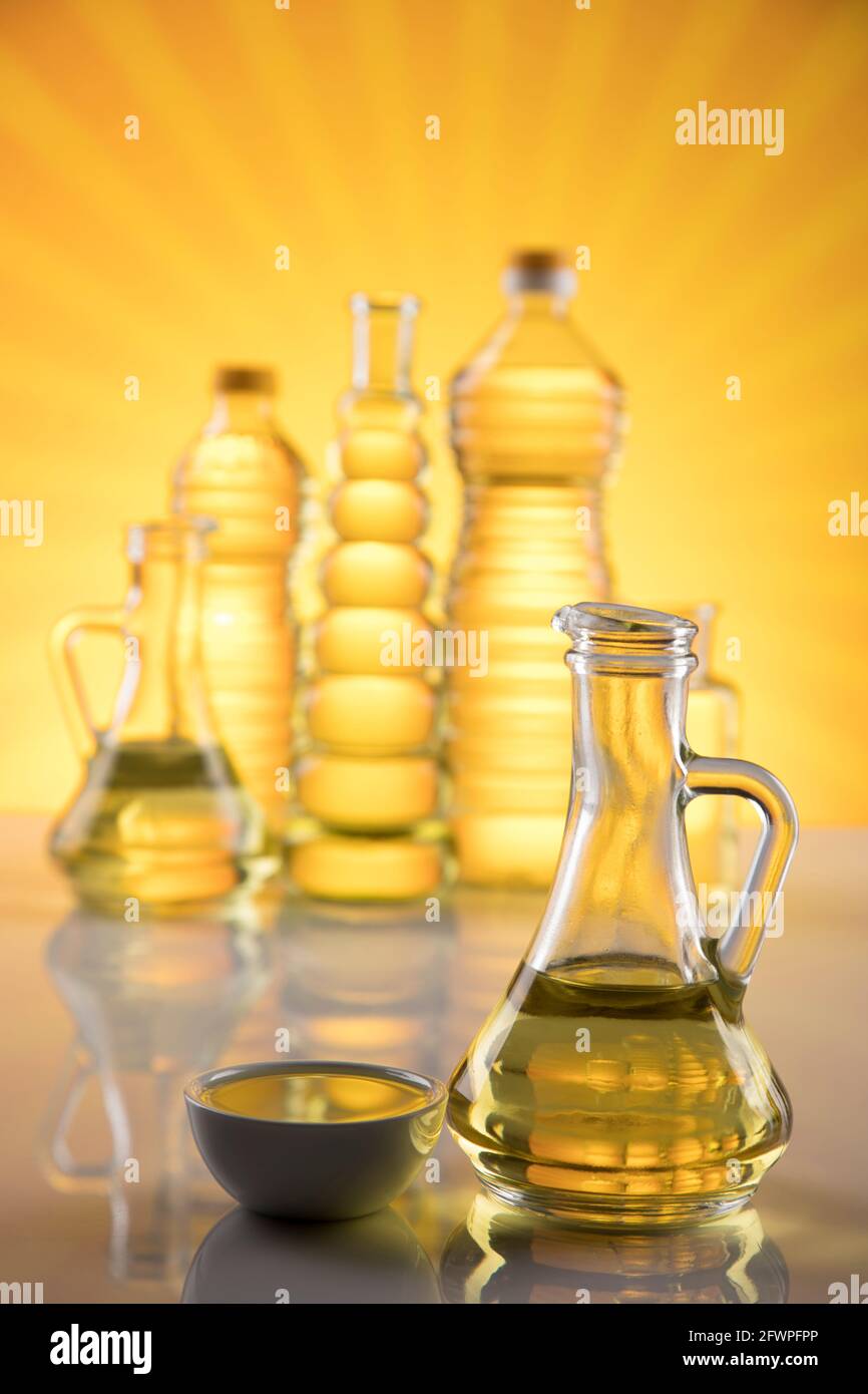 Extra virgin olive, oil products Stock Photo - Alamy