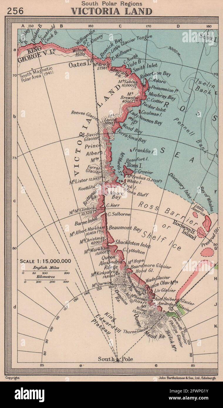 South Polar Regions. Victoria Land. Antarctica. BARTHOLOMEW 1949 old ...