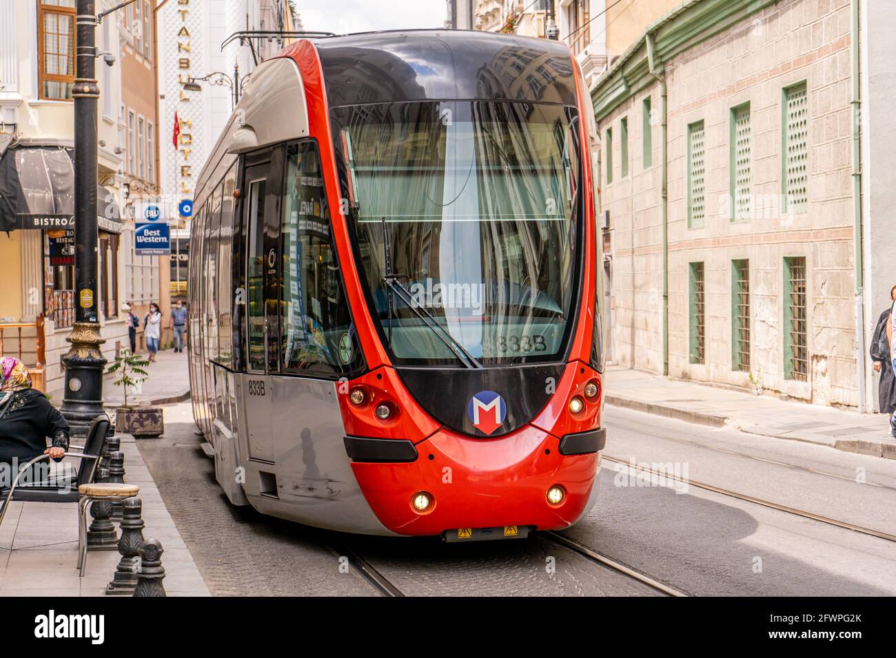 Modern tram in istanbul. Istanbul public transport Stock Photo - Alamy