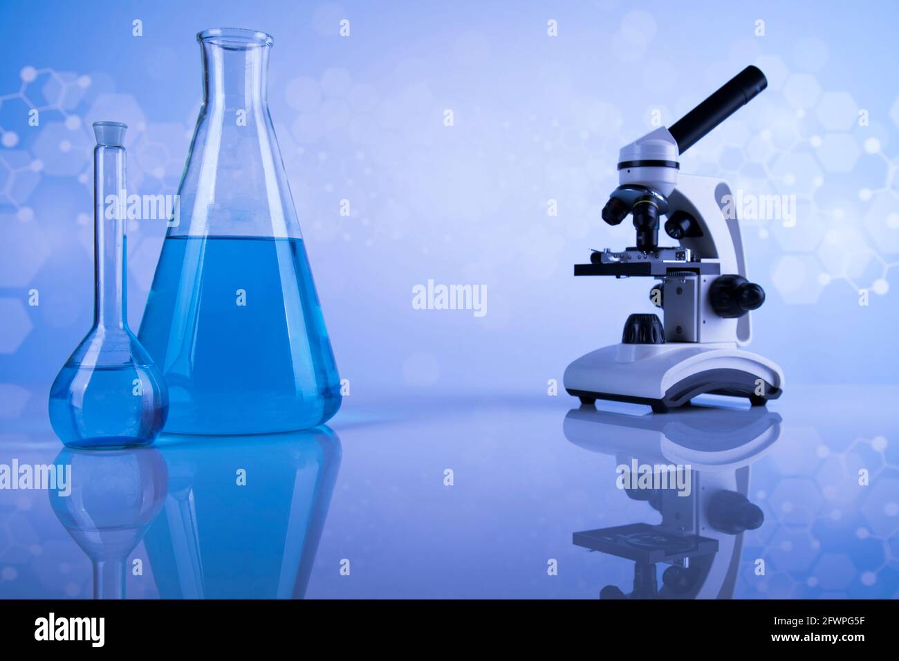 Microscope, Glassware, Laboratory beakers,Science experiment Stock ...