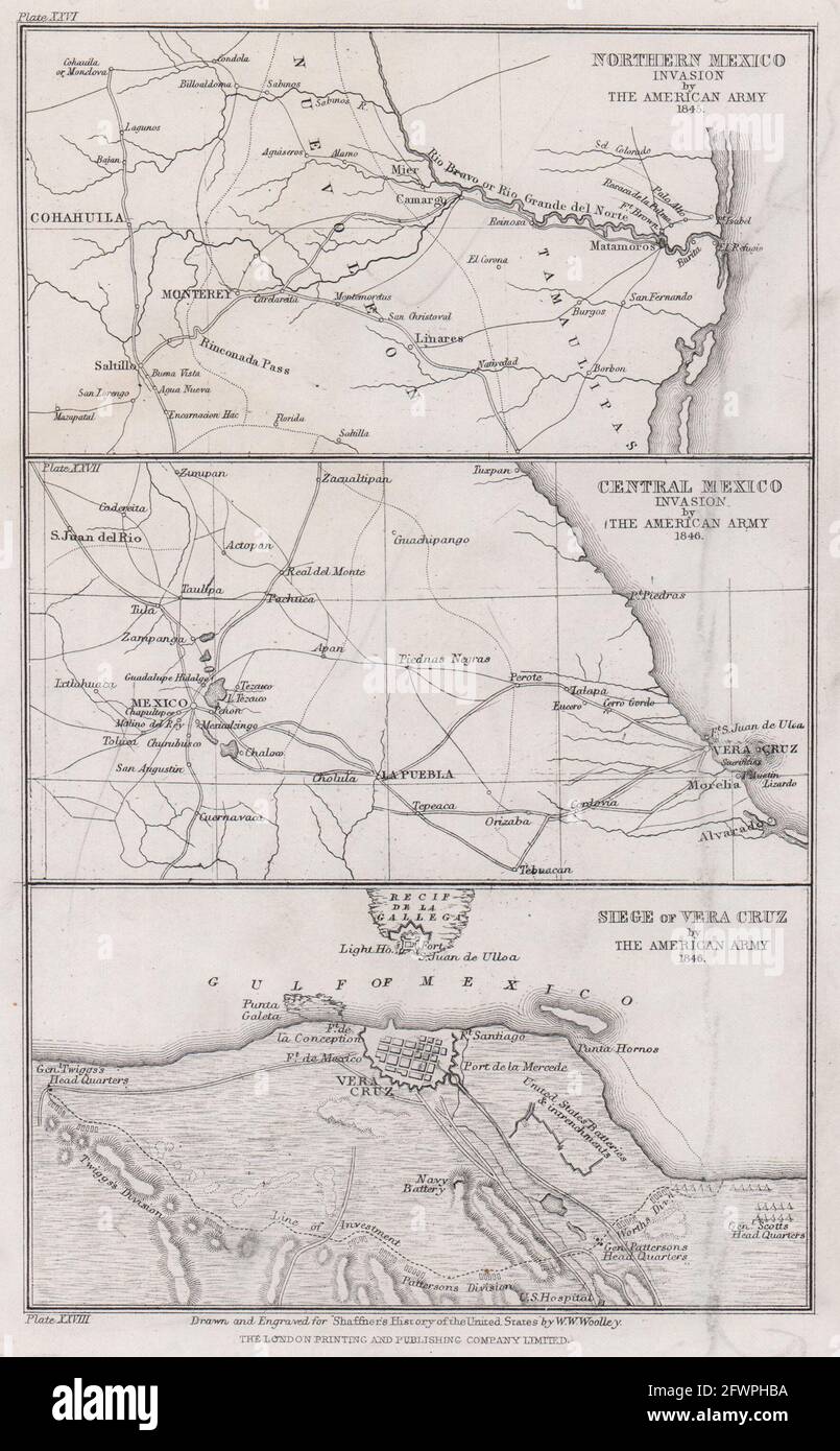 American invasion of Mexico & Siege of Veracruz 1845/6. WOOLLEY 1863 ...