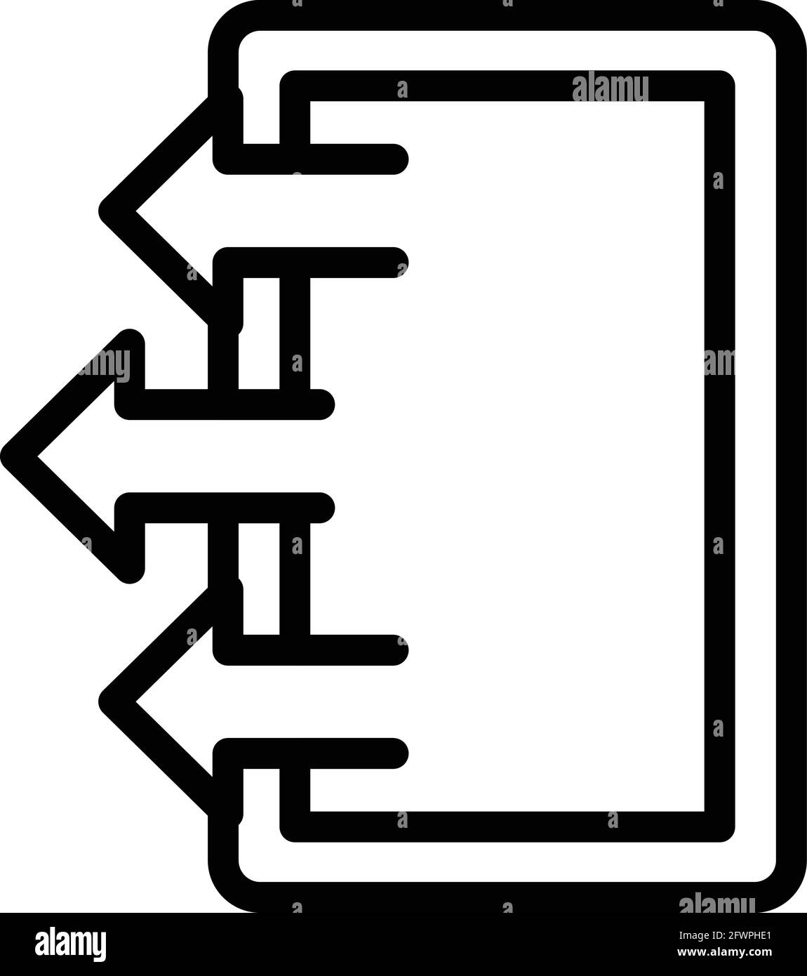 Evacuation exit door icon. Outline Evacuation exit door vector icon for ...