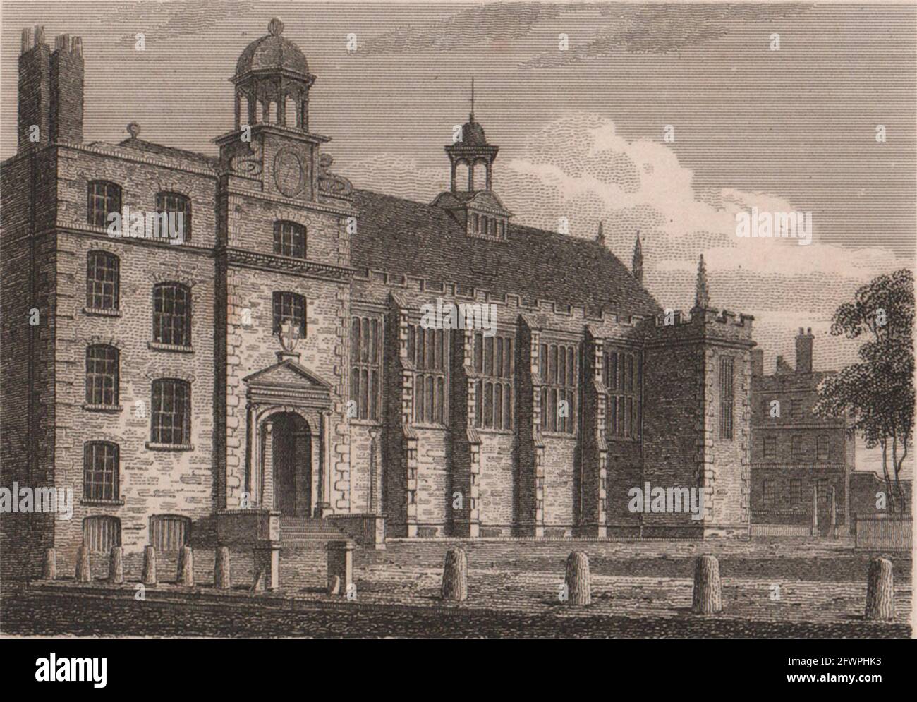 The Temple Hall, London. Antique engraved print 1817 old picture Stock ...