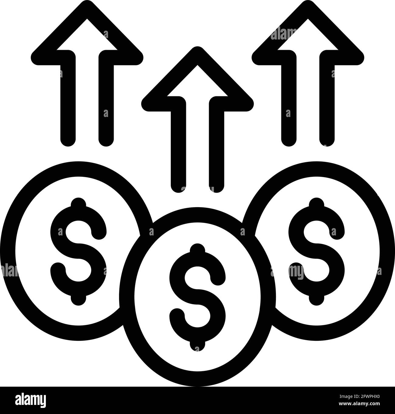 Raise money icon. Outline Raise money vector icon for web design ...