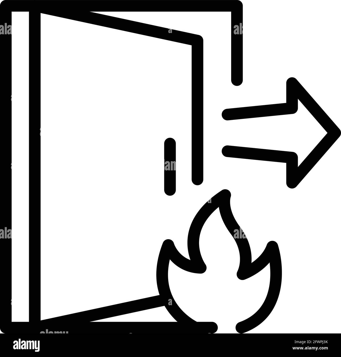 Fire evacuation icon. Outline Fire evacuation vector icon for web ...