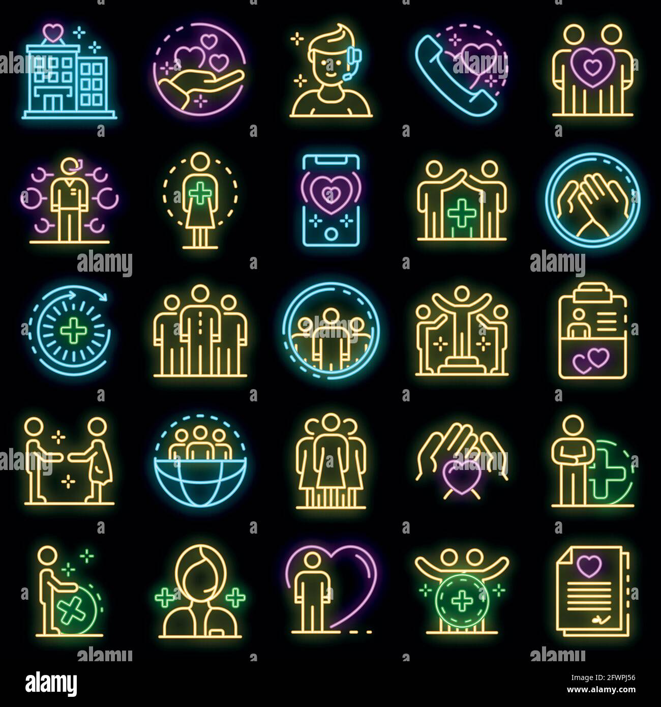 Social service icons set. Outline set of social service vector icons ...