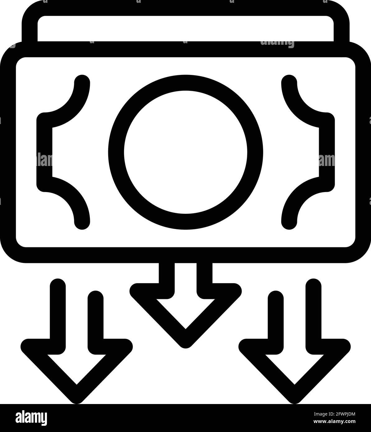 Give financial support icon. Outline Give financial support vector icon ...