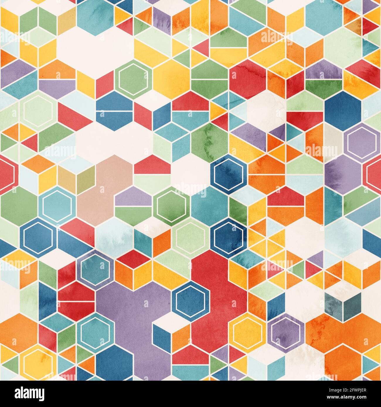 Repetitive pattern of hexagons in vibrant colors hi-res stock ...
