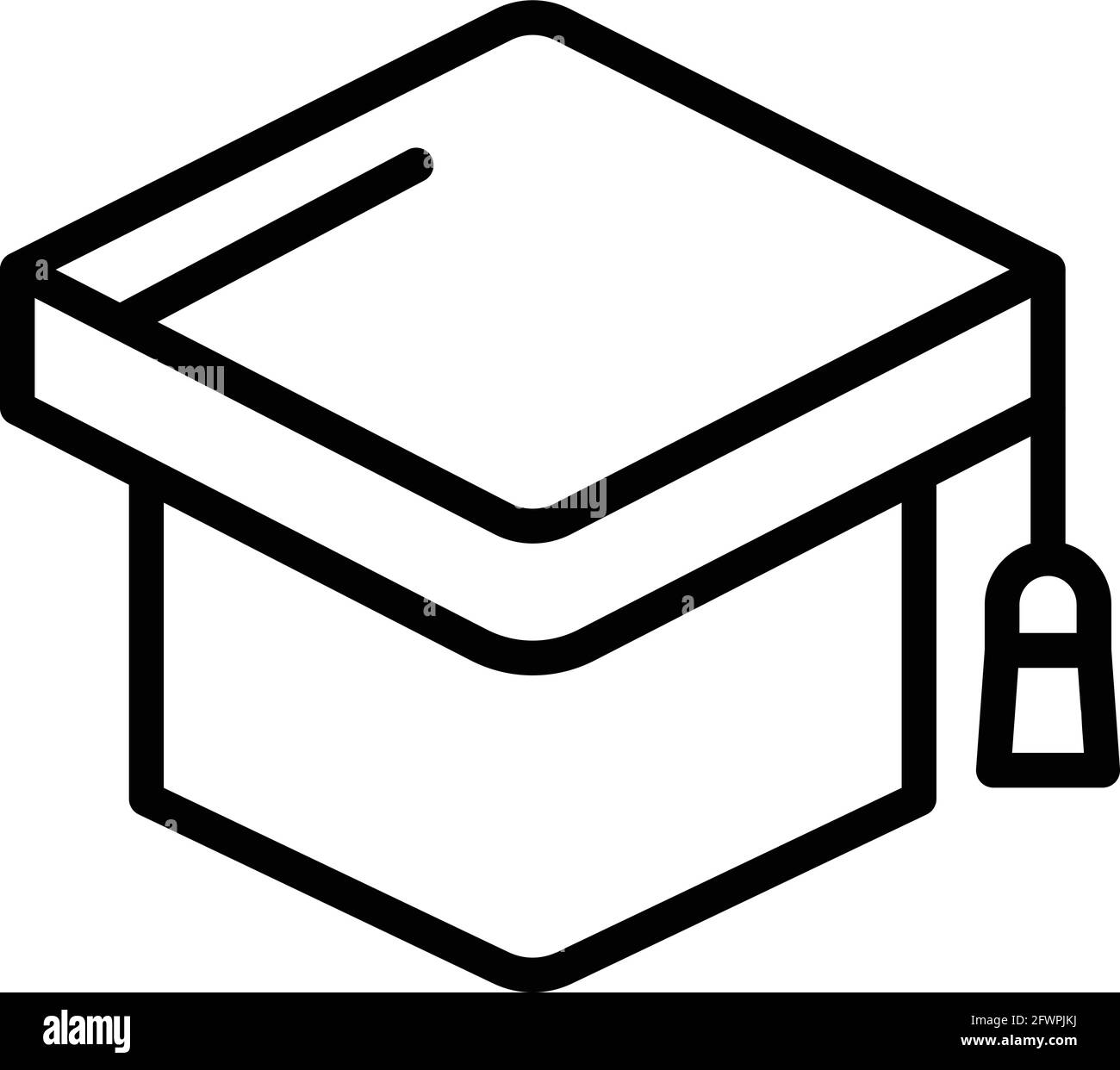 Graduation hat icon. Outline Graduation hat vector icon for web design ...
