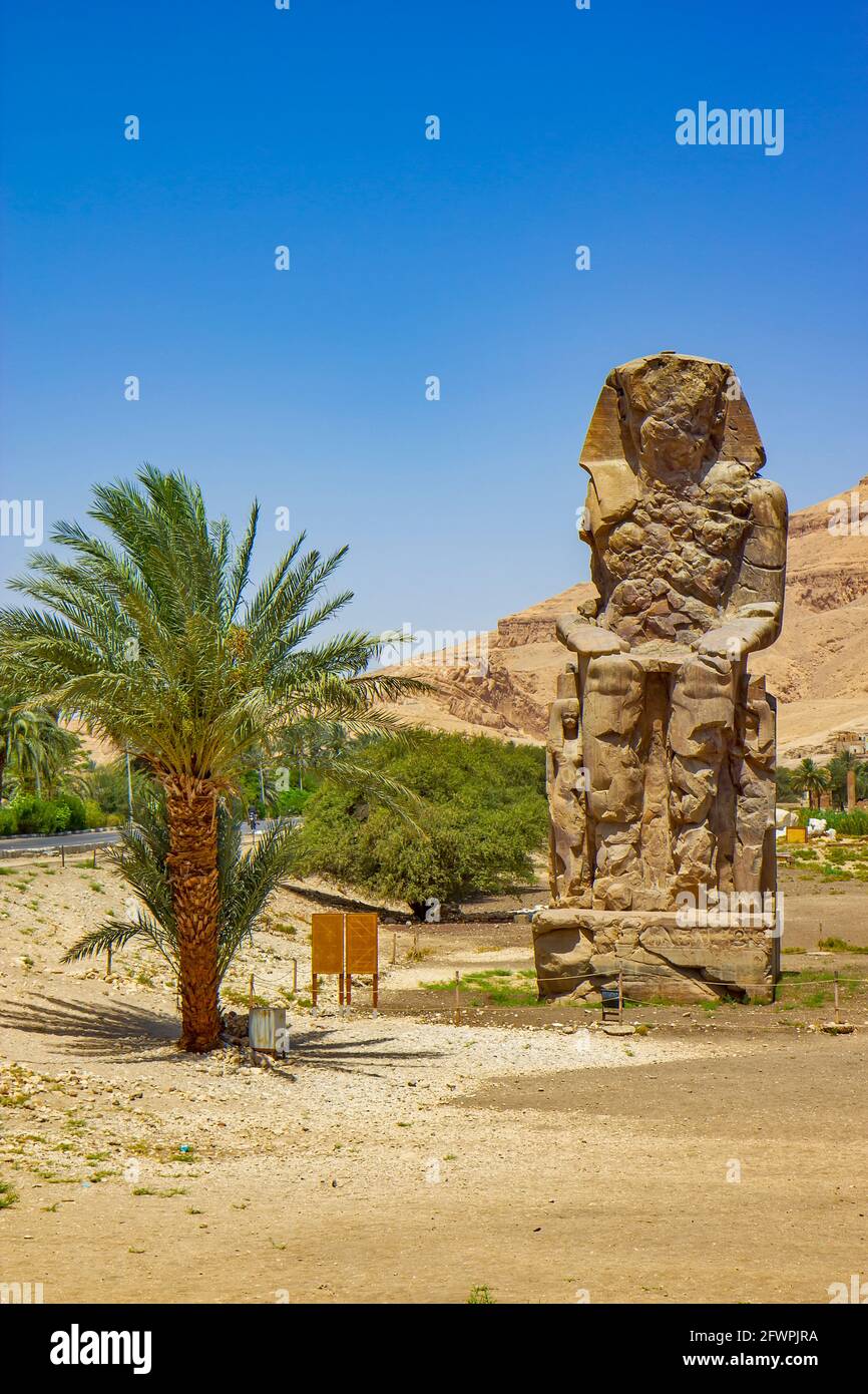 The Colossi of Memnon statues of the Pharaoh Amenhotep III, who reigned ...