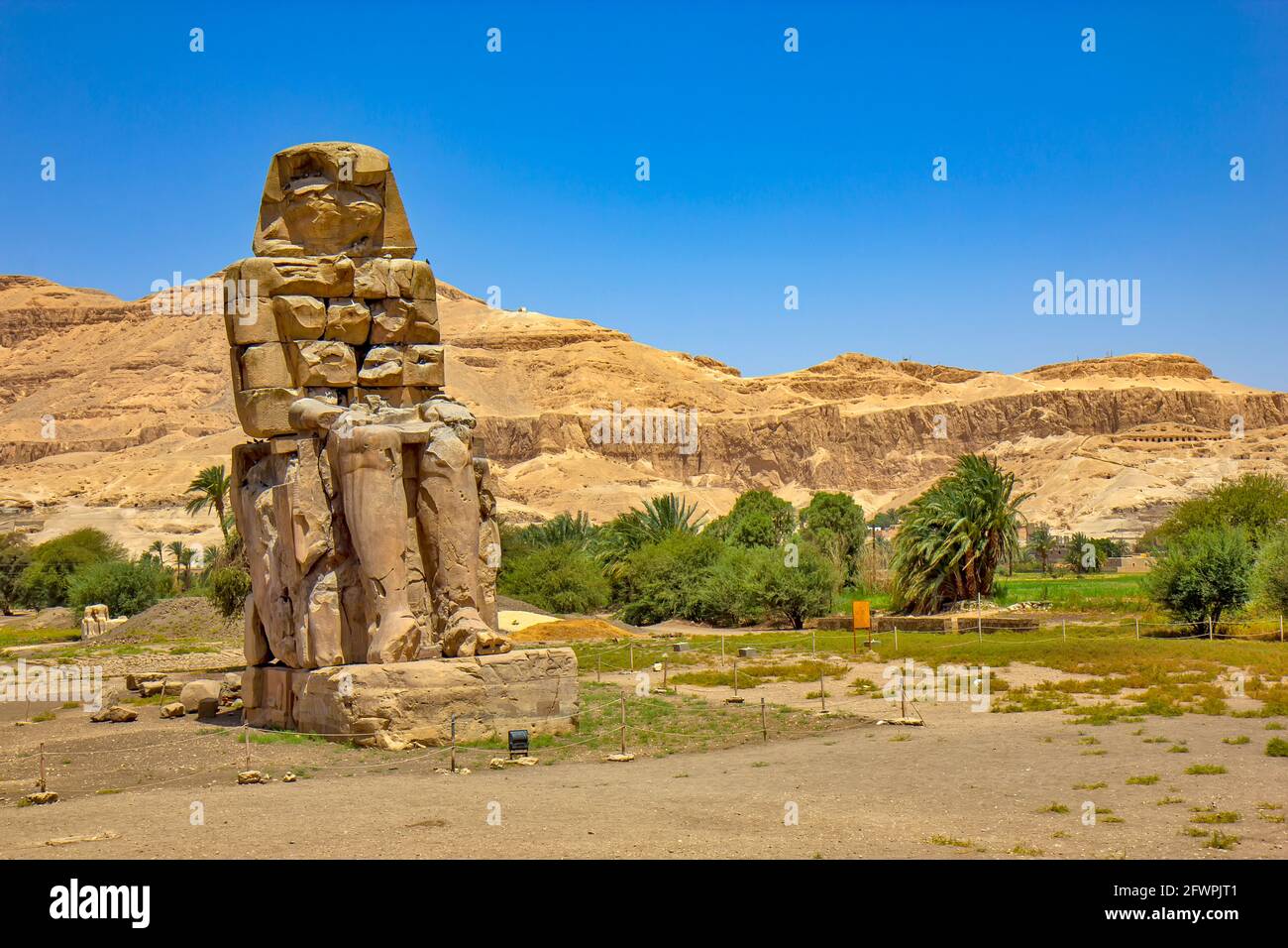 The Colossi of Memnon statues of the Pharaoh Amenhotep III, who reigned ...