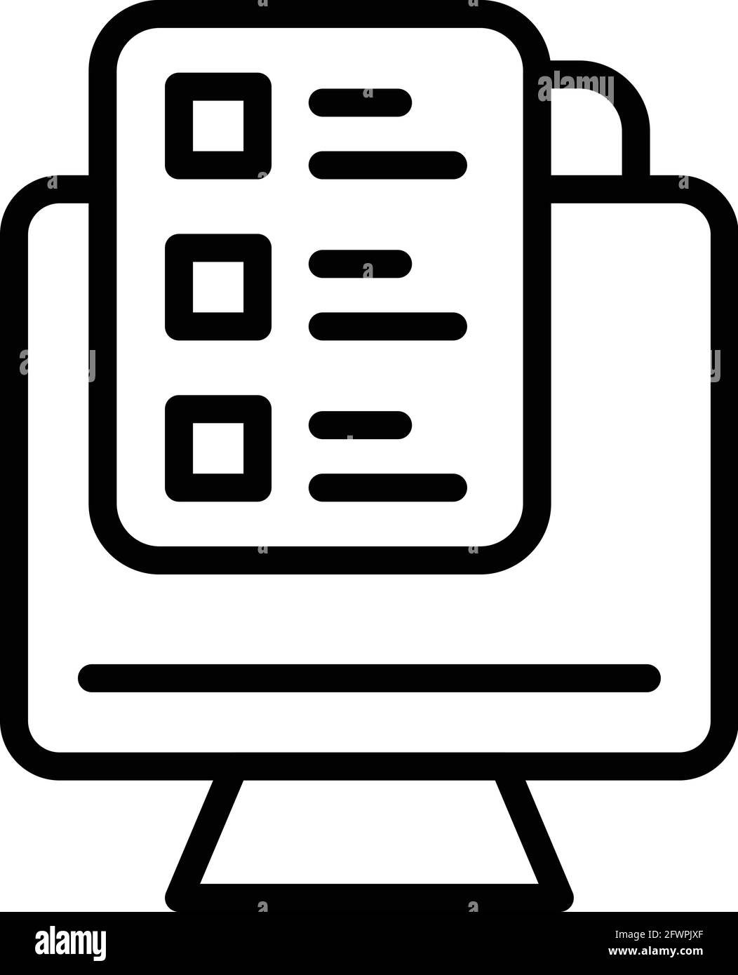 Web student survey icon. Outline Web student survey vector icon for web ...