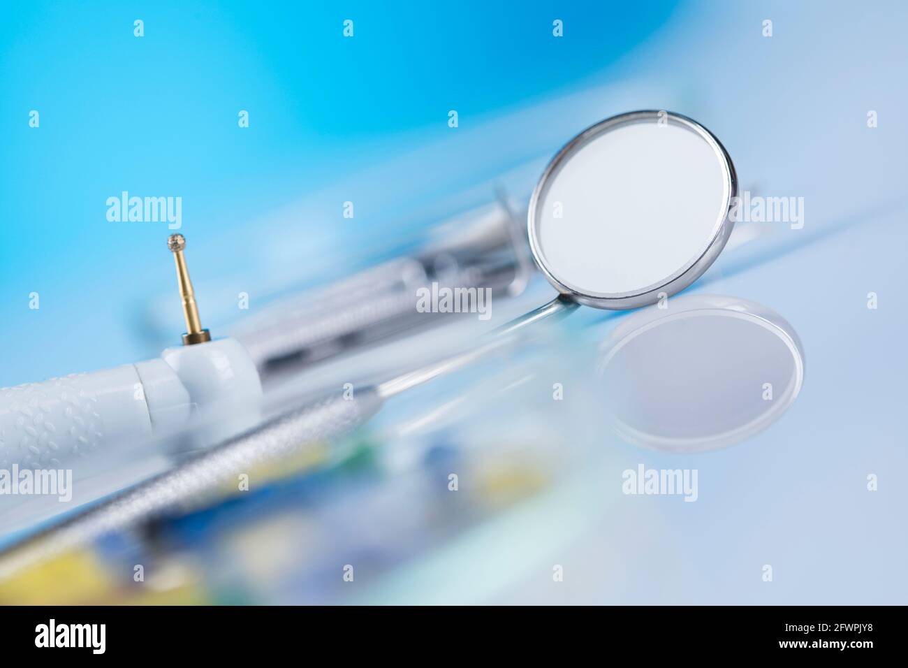 Set of metal medical equipment tools for teeth dental Stock Photo - Alamy