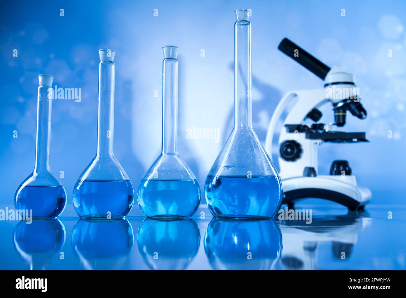 Microscope, Glassware, Laboratory beakers,Science experiment Stock ...