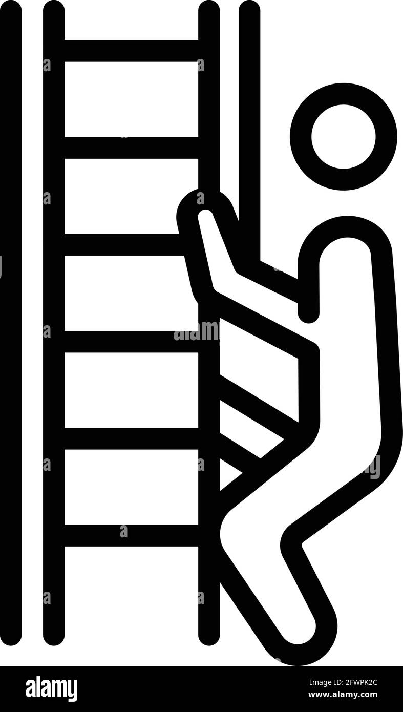 Evacuation ladder icon. Outline Evacuation ladder vector icon for web ...