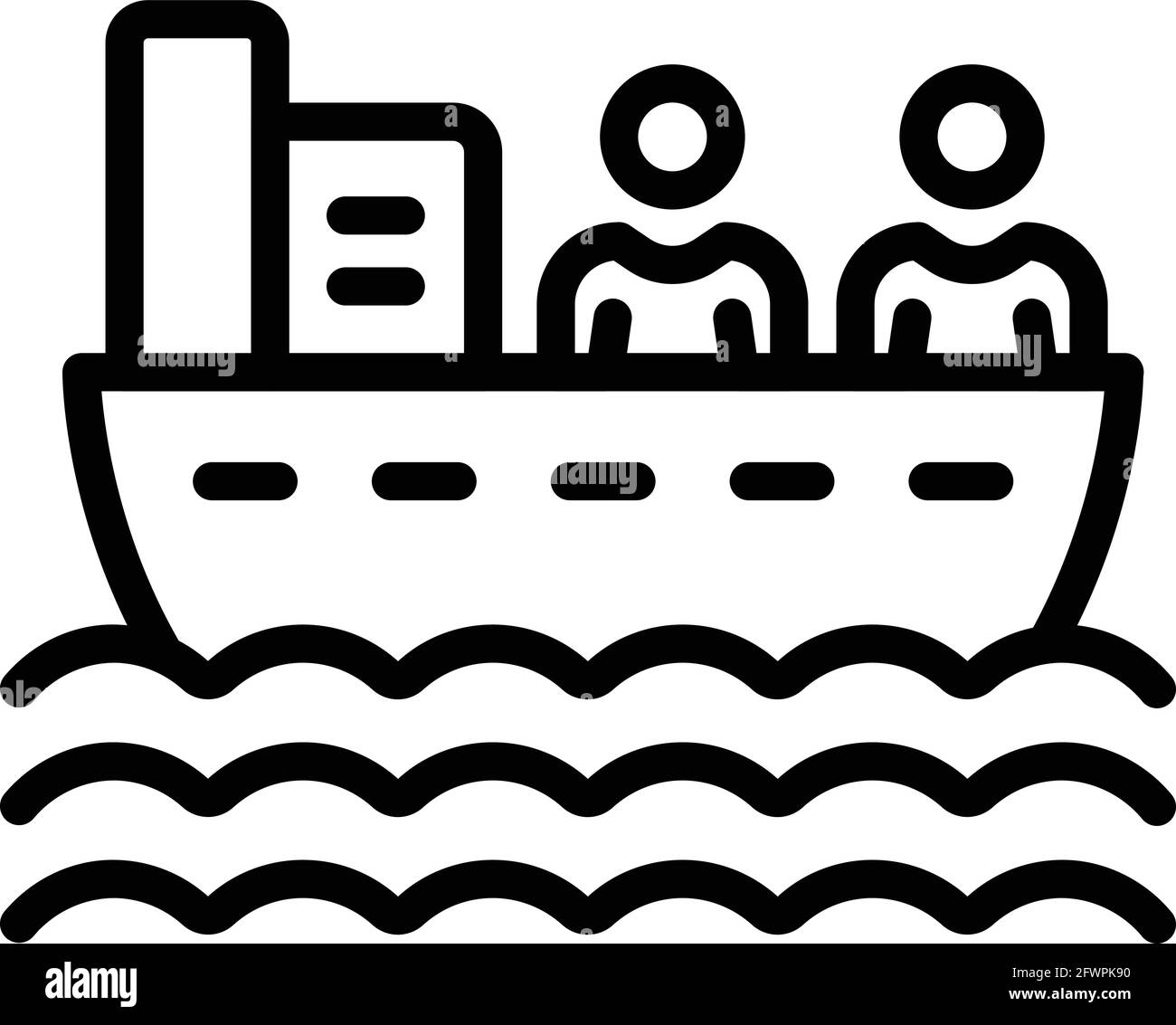 Flood evacuation icon. Outline Flood evacuation vector icon for web ...