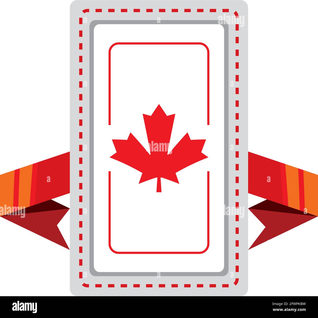 Maple leaf ribbon flag Cut Out Stock Images & Pictures - Alamy